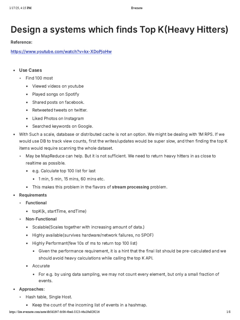 Design A Systems Which Finds Top K (Heavy Hitters) | PDF | Map Reduce ...