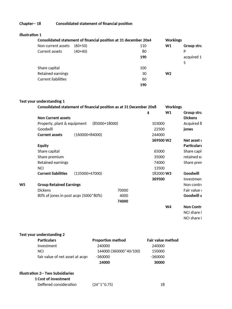 Consolidated Financial Position Analysis | PDF | Goodwill (Accounting ...
