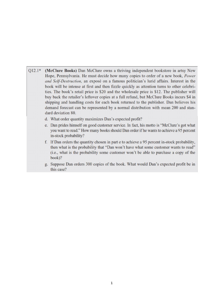 Tutorial Problem Set 5 2025 | PDF | Normal Distribution | Profit (Economics)