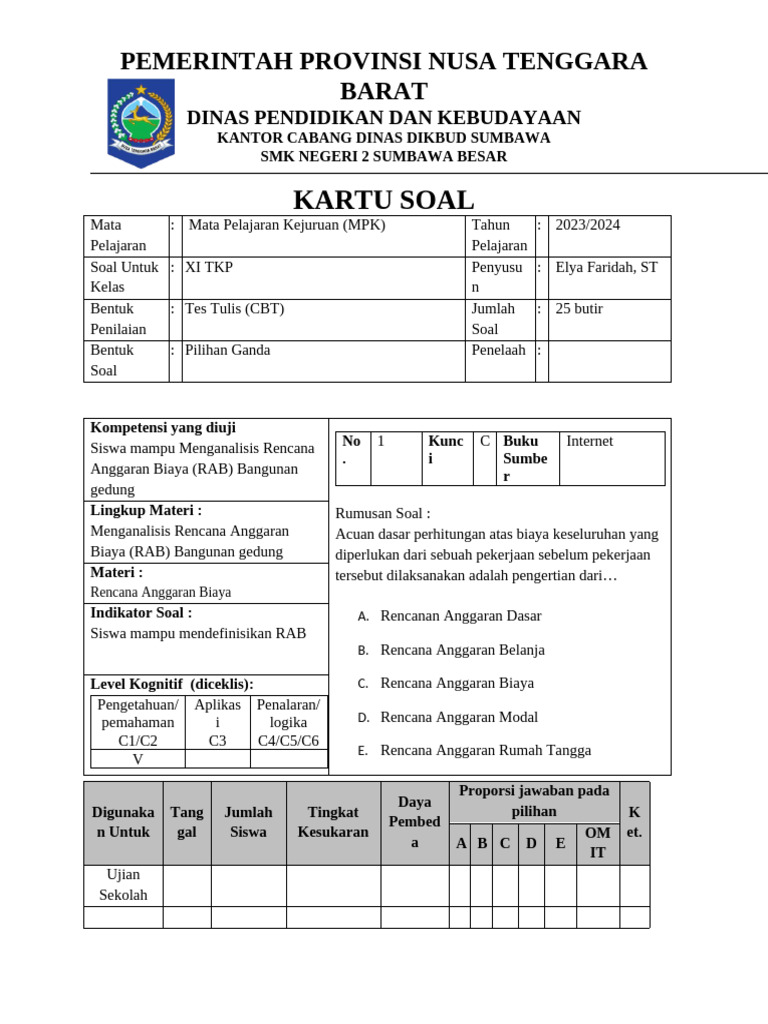 Soal PTS semester genap kls XI MPK 2024 | PDF