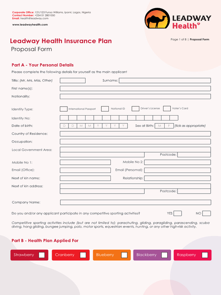 Leadway Health Insurance | PDF | Vein | Respiratory Diseases