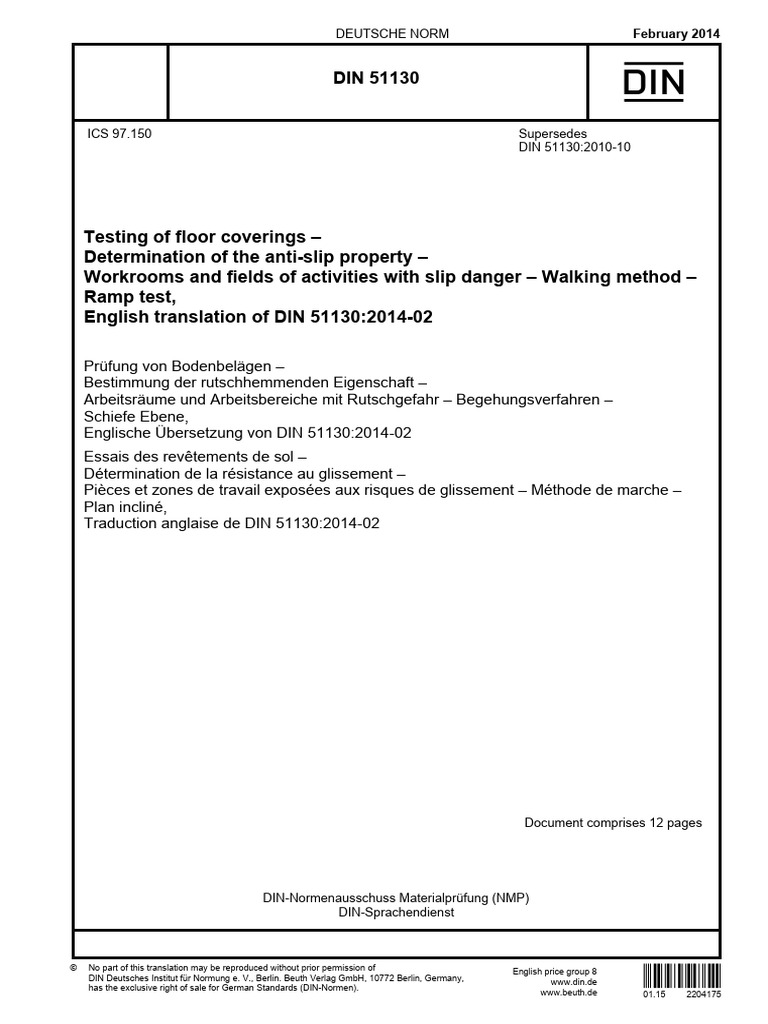 DIN 51130 | PDF | Calibration | Accuracy And Precision