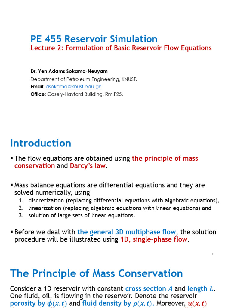 Reservoir Flow Equations Overview | PDF | Fluid Dynamics | Liquids