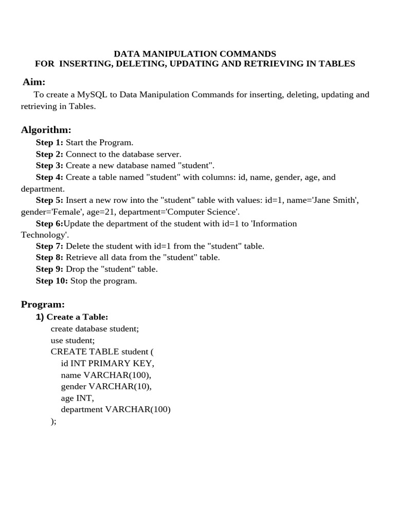 DBMS Lab First | PDF