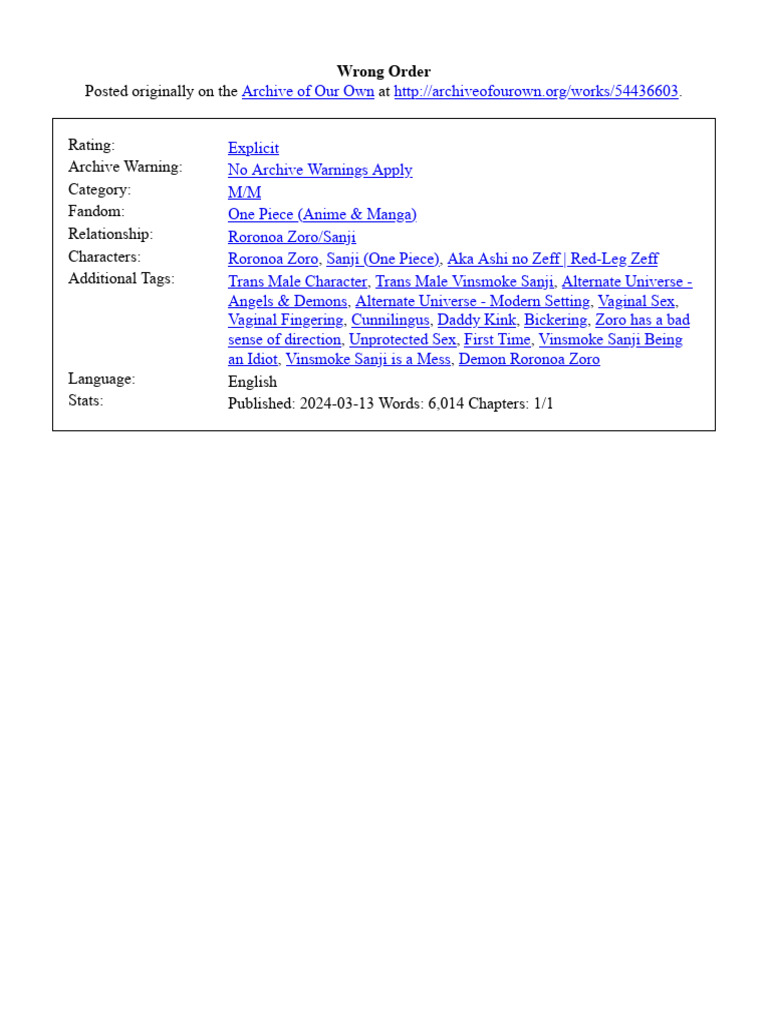 Wrong Order | PDF