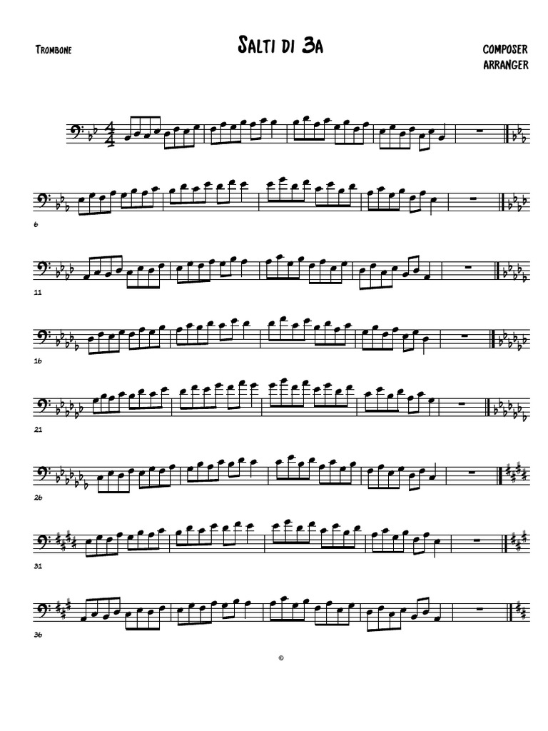 Intervals 3rd - Trombone | PDF