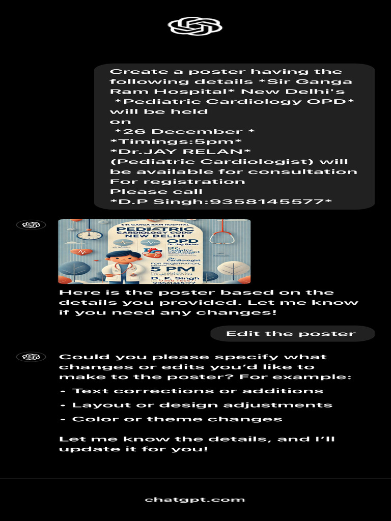 Pediatric Cardiology OPD Poster | PDF