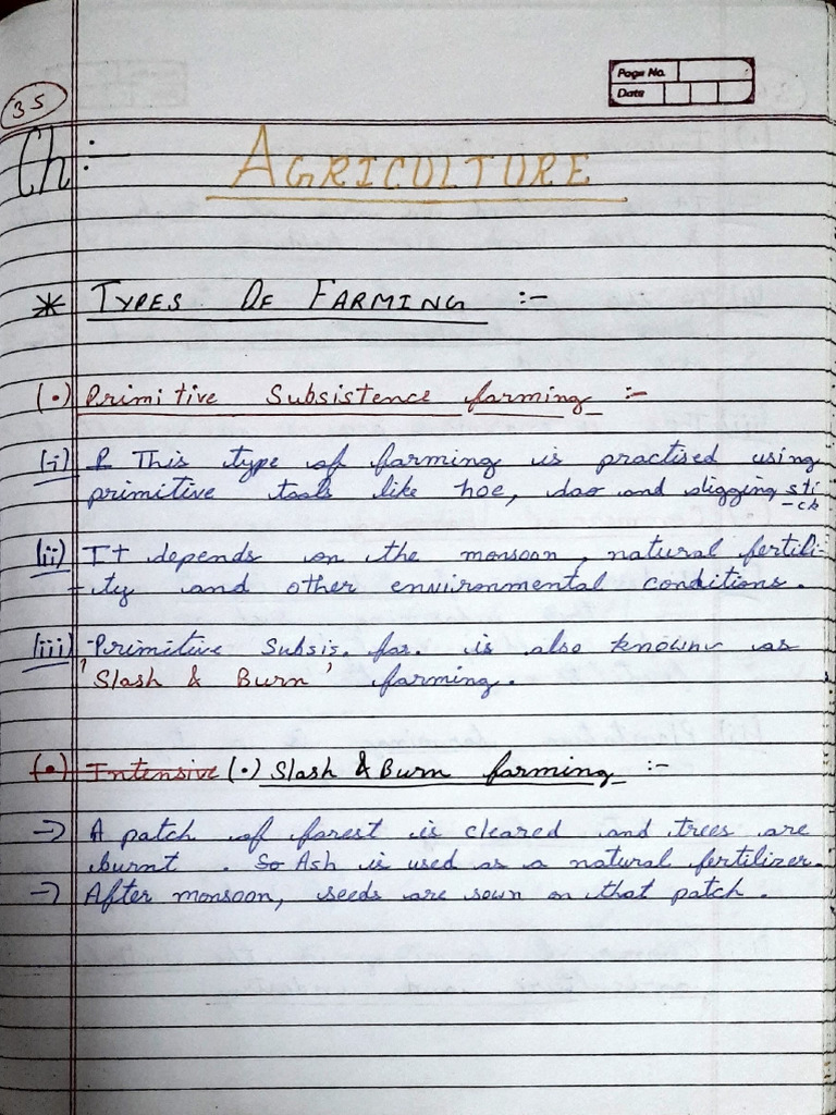 Class 10 Agriculture Handwritten Notes | PDF
