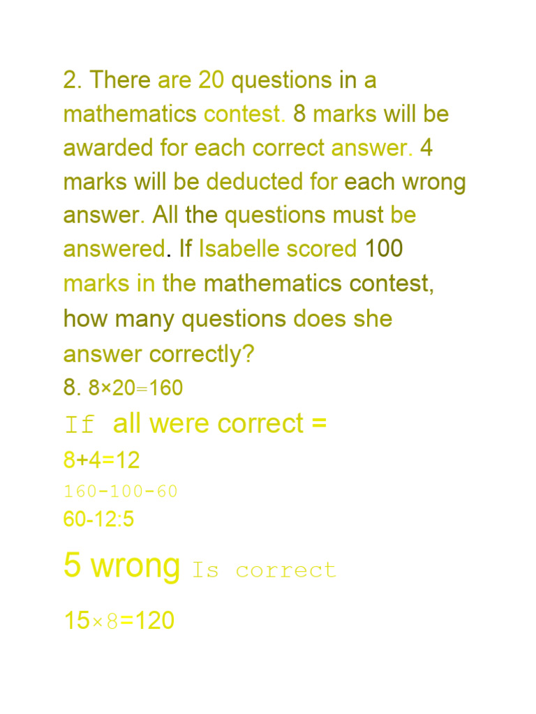 Math Contest and Ticket Problems Solutions | PDF