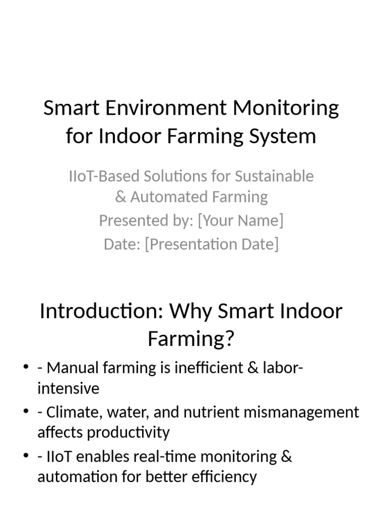 Smart Indoor Farming IIoT | PDF