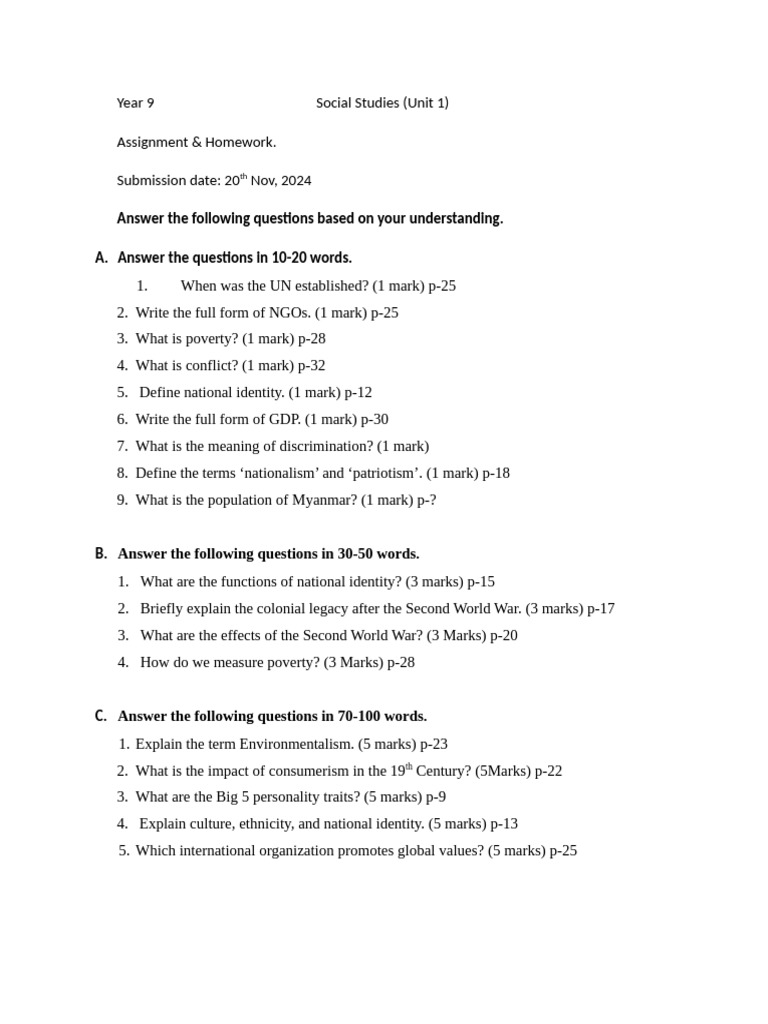 Year 9 Social Studeis | PDF