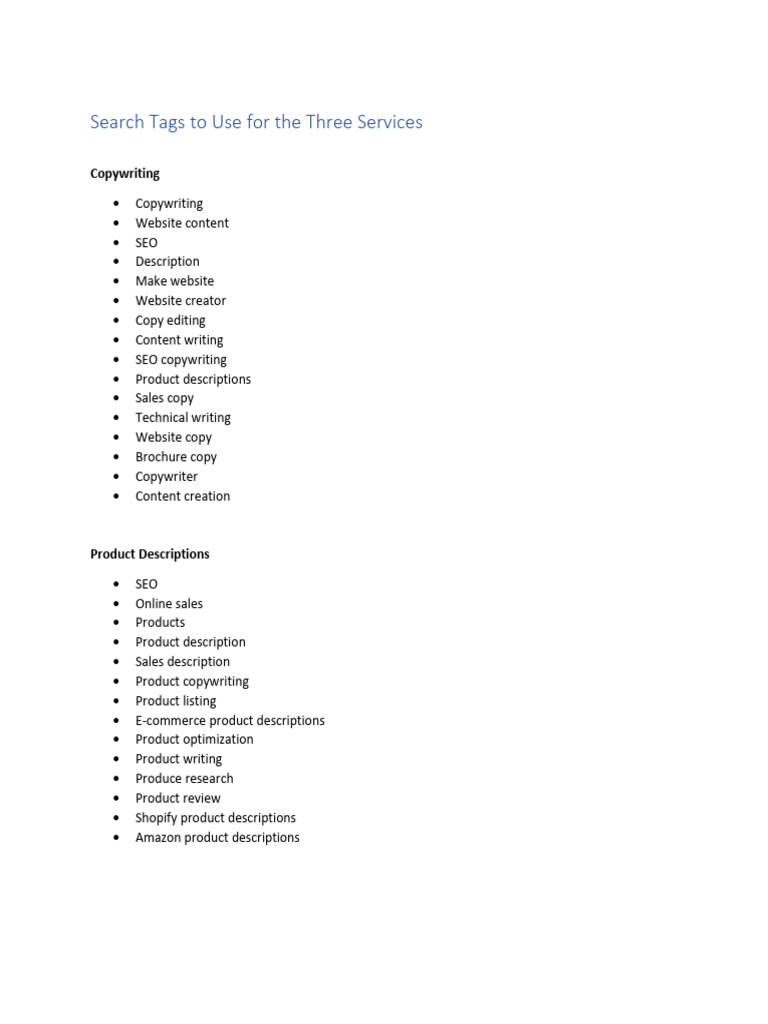 Essential SEO Tags for Services | PDF