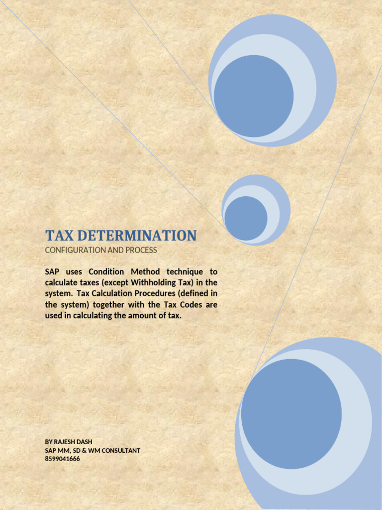 SAP Tax Determination Process Guide | PDF | Value Added Tax | Taxes