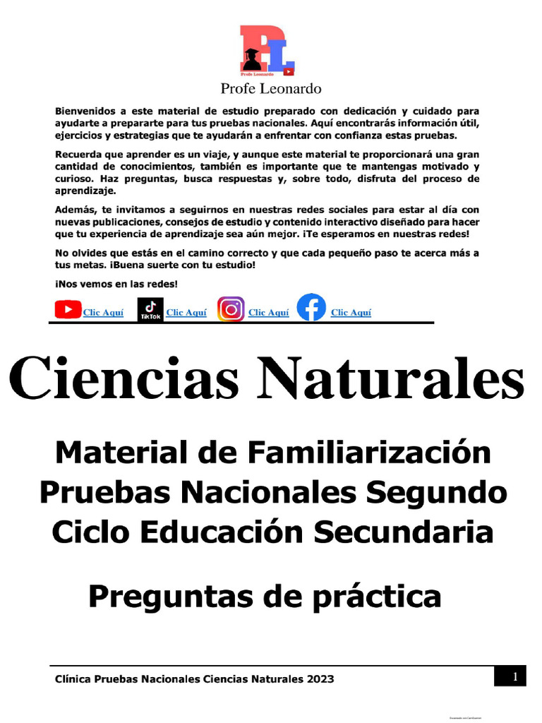 Clinica de Ciencias Naturales Profe Leonardo | PDF