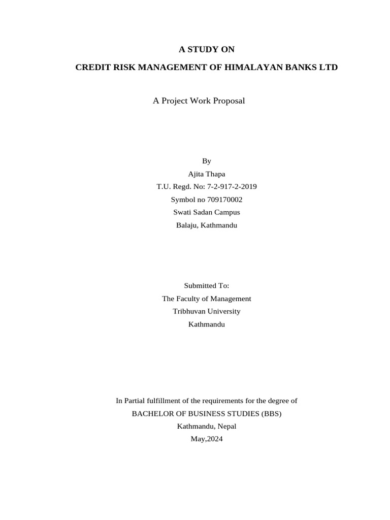 Credit Risk Management of Himalayan Banks LTD | PDF | Banks | Statistics