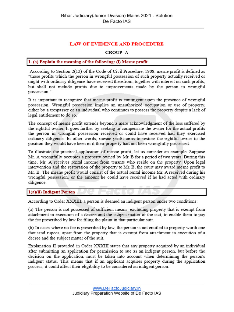 Law of Evidence & Procedure (3) (4) | PDF | Burden Of Proof (Law ...