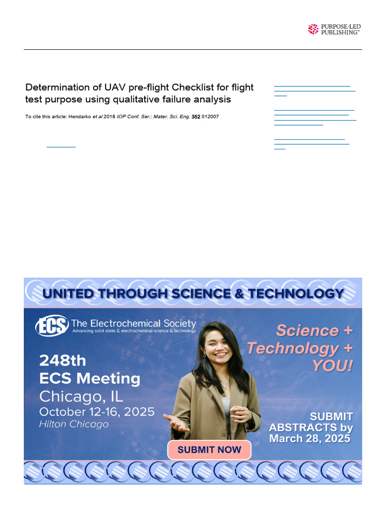 Determination of UAV pre-flight Checklist for flight test | PDF ...