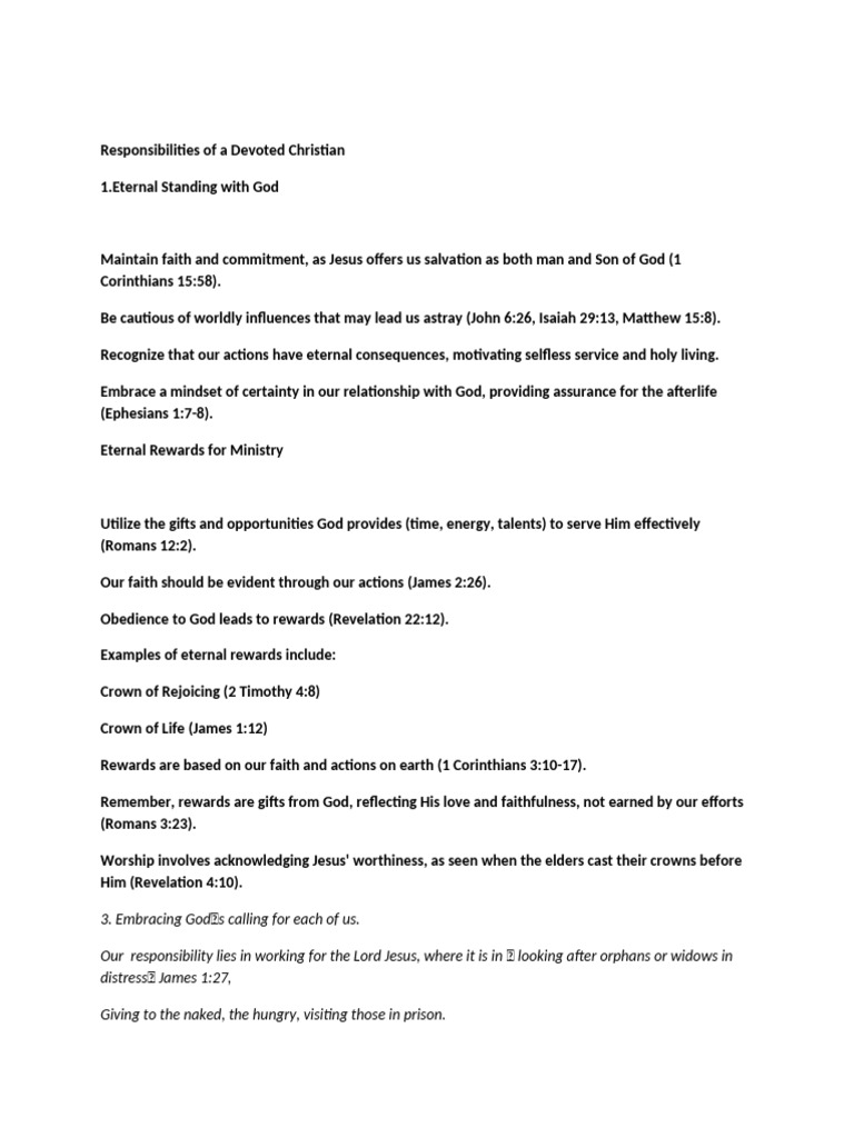 Responsibilities of Devoted Christians | PDF