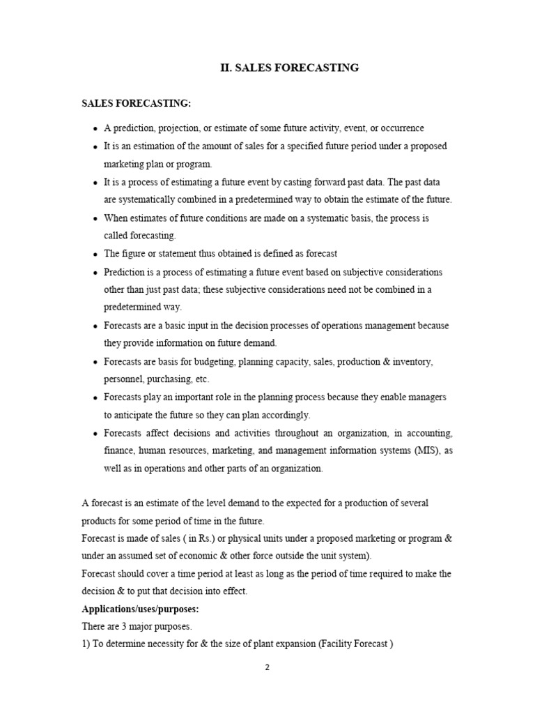 Sales Forecasting | PDF