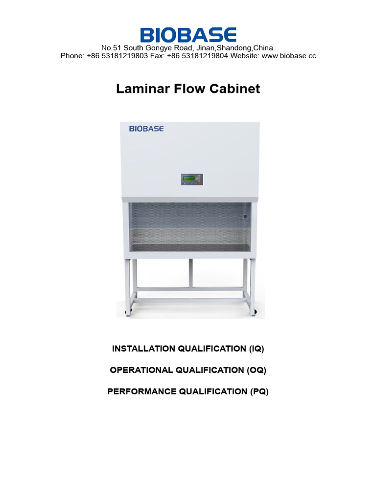 Biobase Laminar Flow Cabinet Qualification Guide | PDF | Cargo | Ac ...