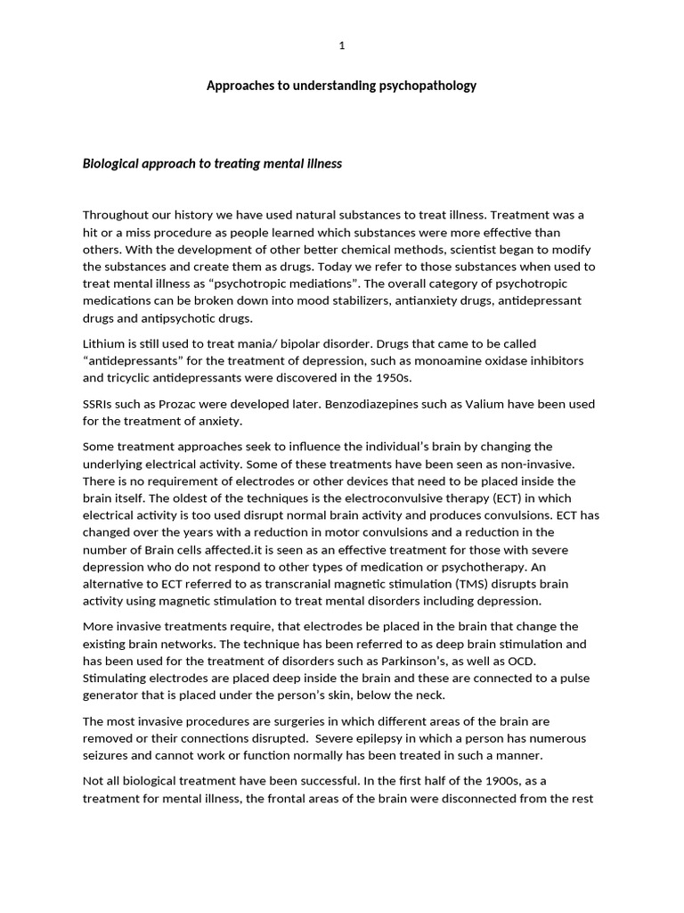 Notes - Approaches To Understanding Psychopathology | PDF ...
