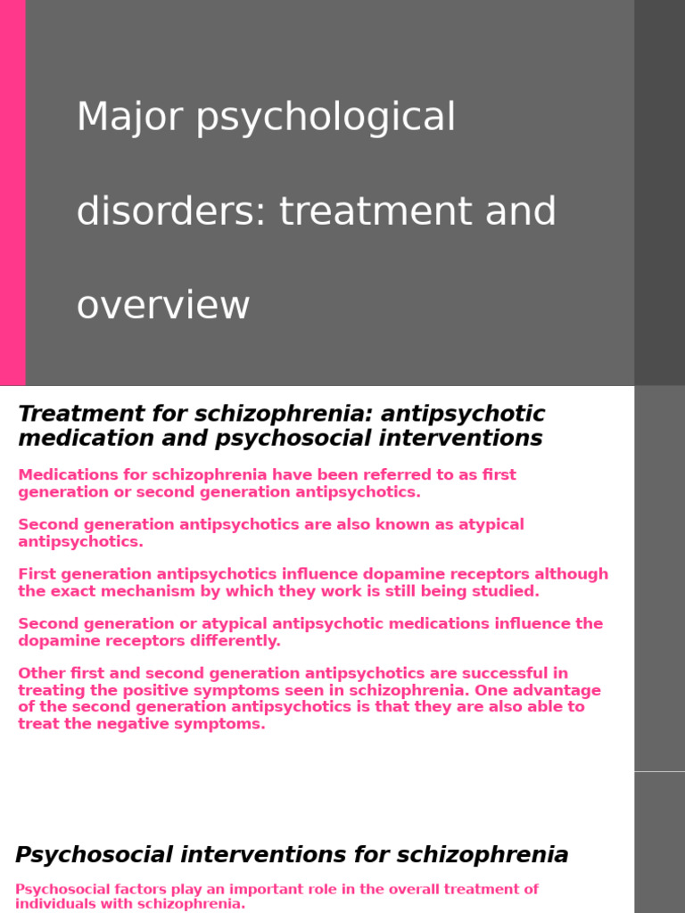 PPT- Major Psychological Disorders | PDF | Schizophrenia | Psychotherapy