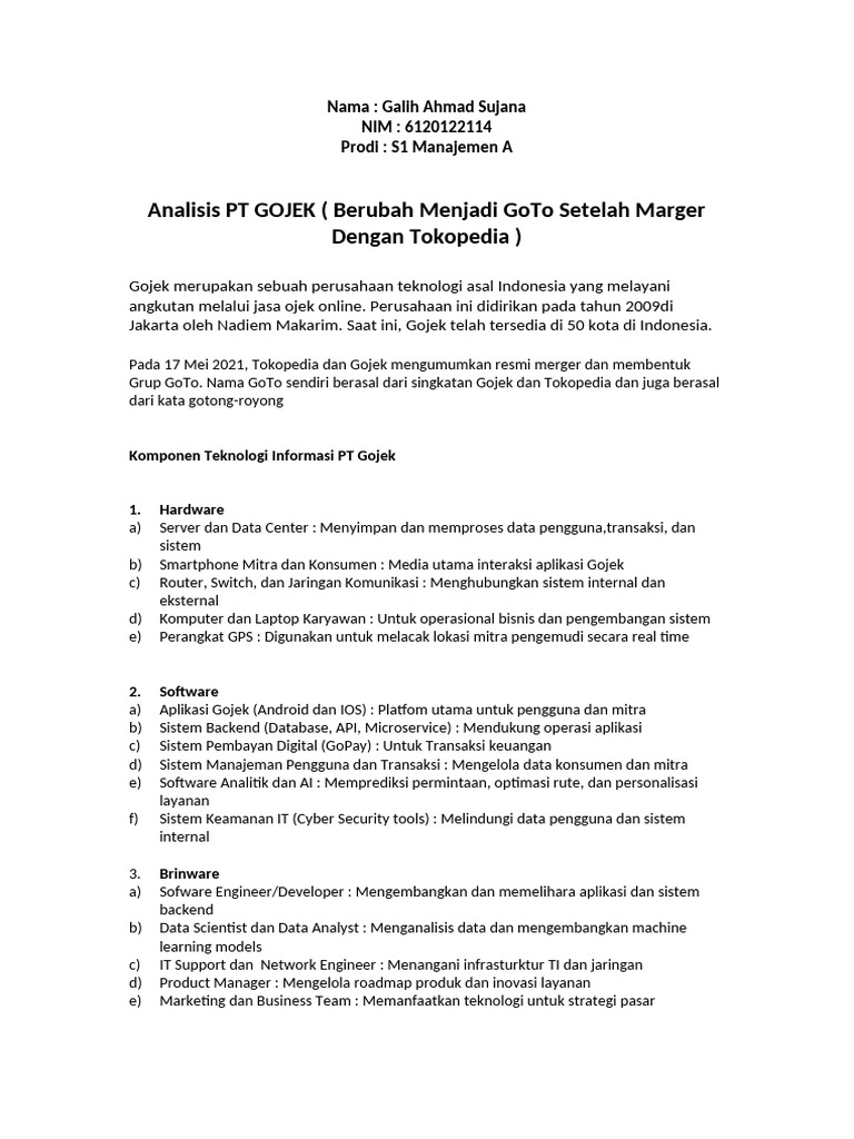 Tugas Sistem Informasi Manajemen Galih Ahmad Sujana | PDF