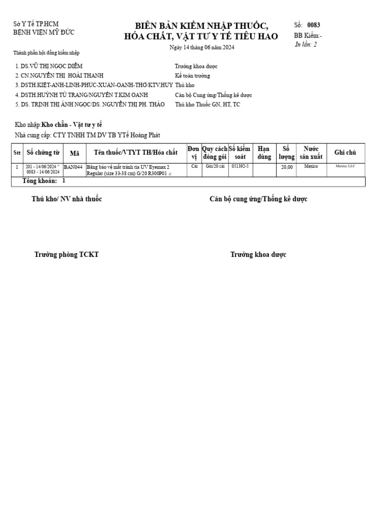 Cty Tnhh Tm Dv Tb Ytế Hoàng Phát | PDF