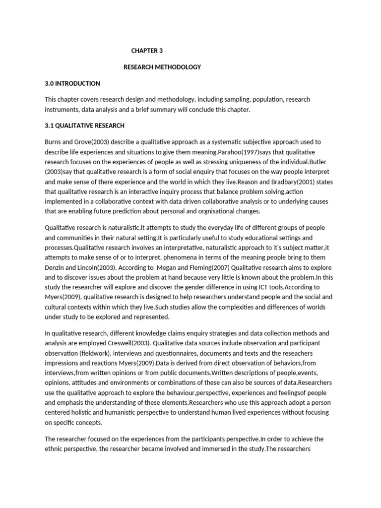 CHAPTER 3 Research Mupita | PDF | Sampling (Statistics) | Qualitative ...