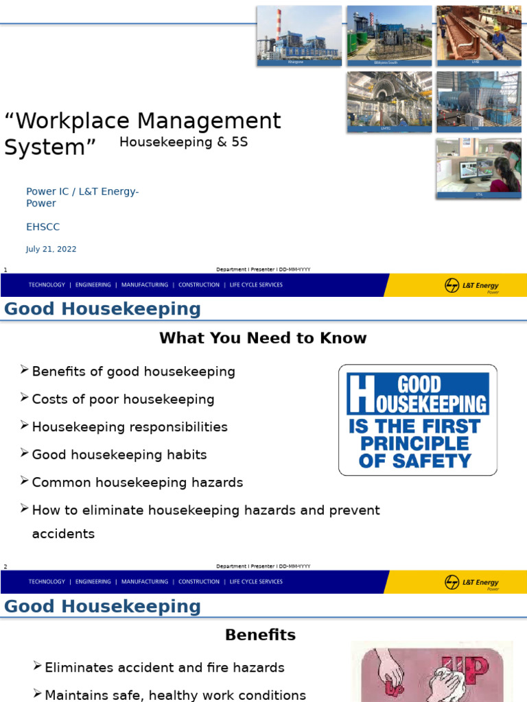 Workplace Management - Housekeeping 5S | PDF | Housekeeping | Personal ...