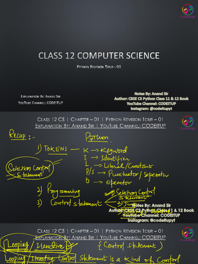 Python Revision Tour 1 13th March 2025 | PDF