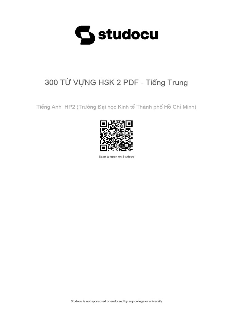 300 Tu Vung HSK 2 PDF Tieng Trung | PDF