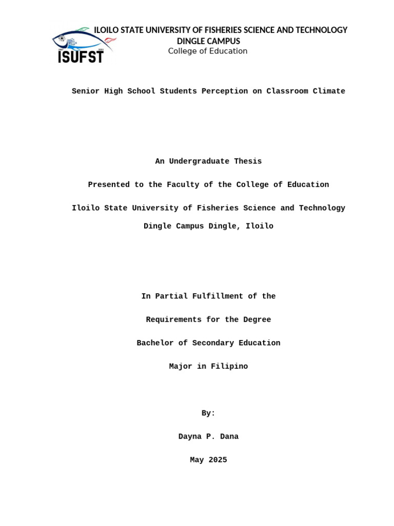 DANA - THESIS-2024-2025 HARD COPY FOR DEGREE - Edited | PDF | Teachers ...