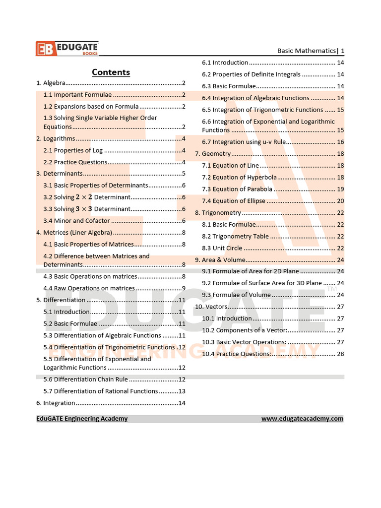 Basic Maths Workbook Index | PDF | Equations | Integral
