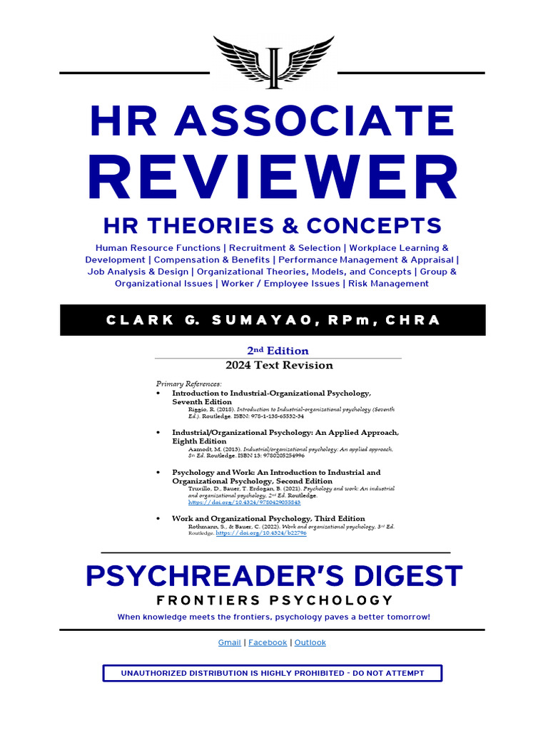 HRAR Set A - HR Theories & Concepts by Frontiers Psychology (2024 ...