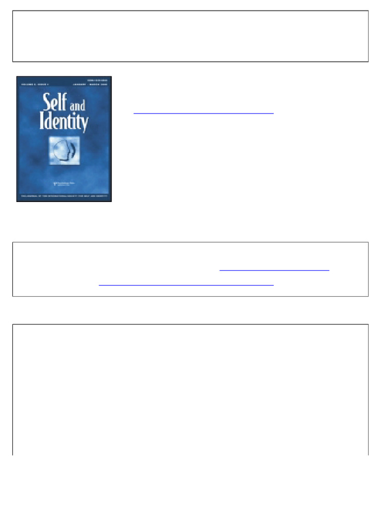 Self and Identity: To Cite This Article: Amanda M. Brouwer & Katie E ...