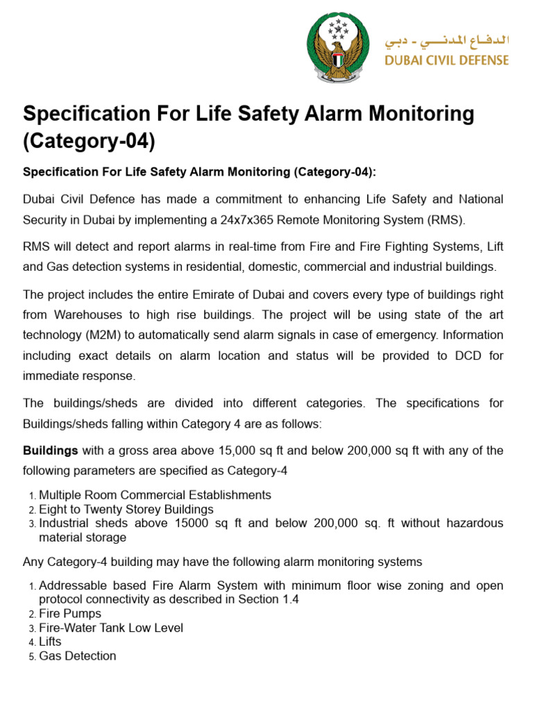Life Safety Alarm Monitoring Specs | PDF | Elevator