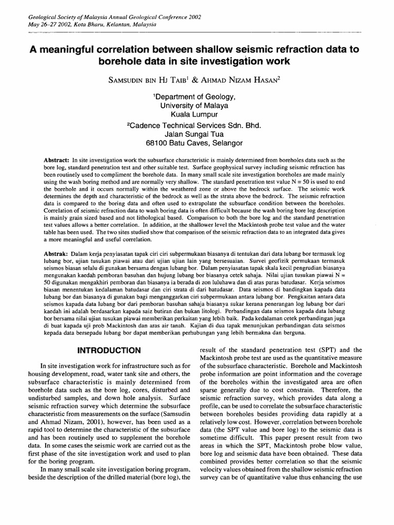 A Meaningful Correlation Between Shallow | PDF | Geology | Geophysics