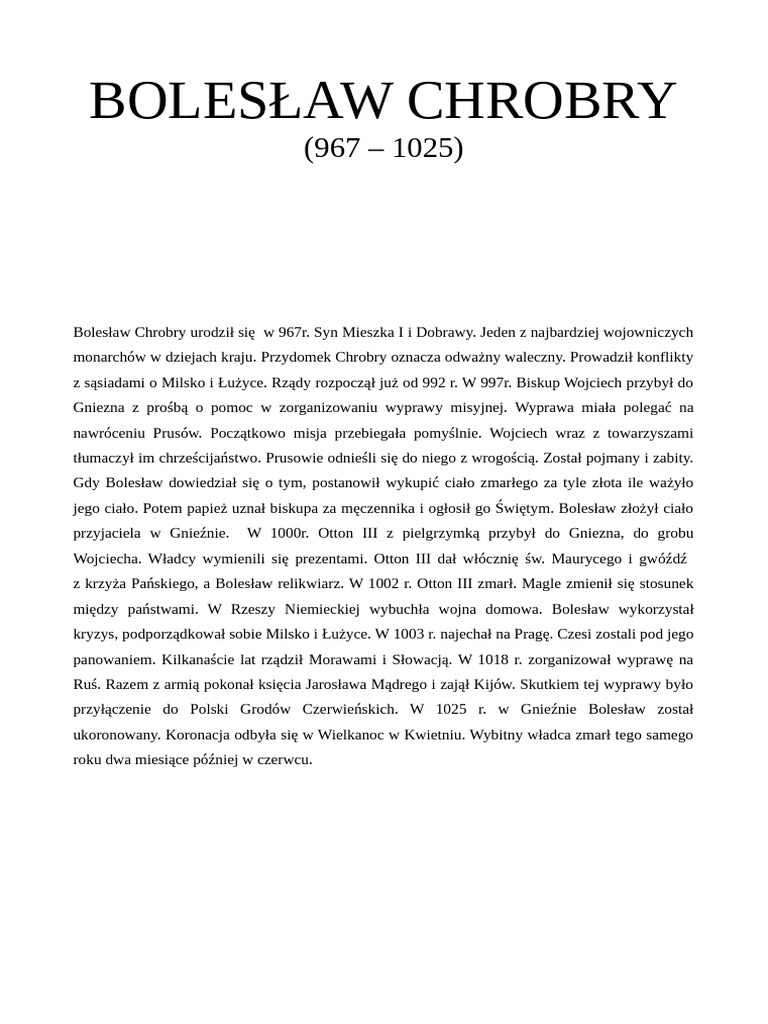 Bolesław Chrobry | PDF