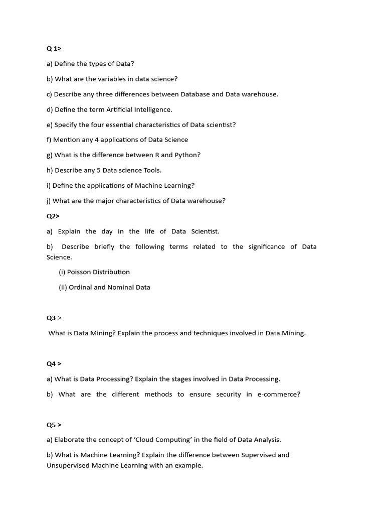 FYBCA-Data Science - Assignment | PDF