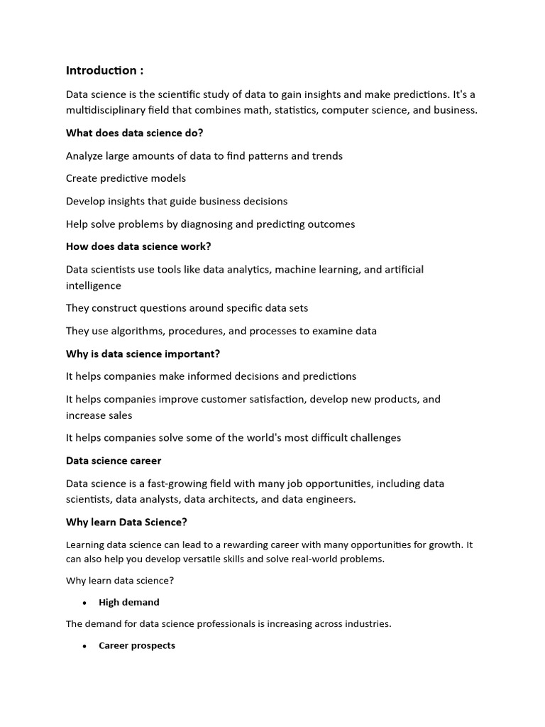 Data Science - FYBCA-Sem-II | PDF | Data Science | Data