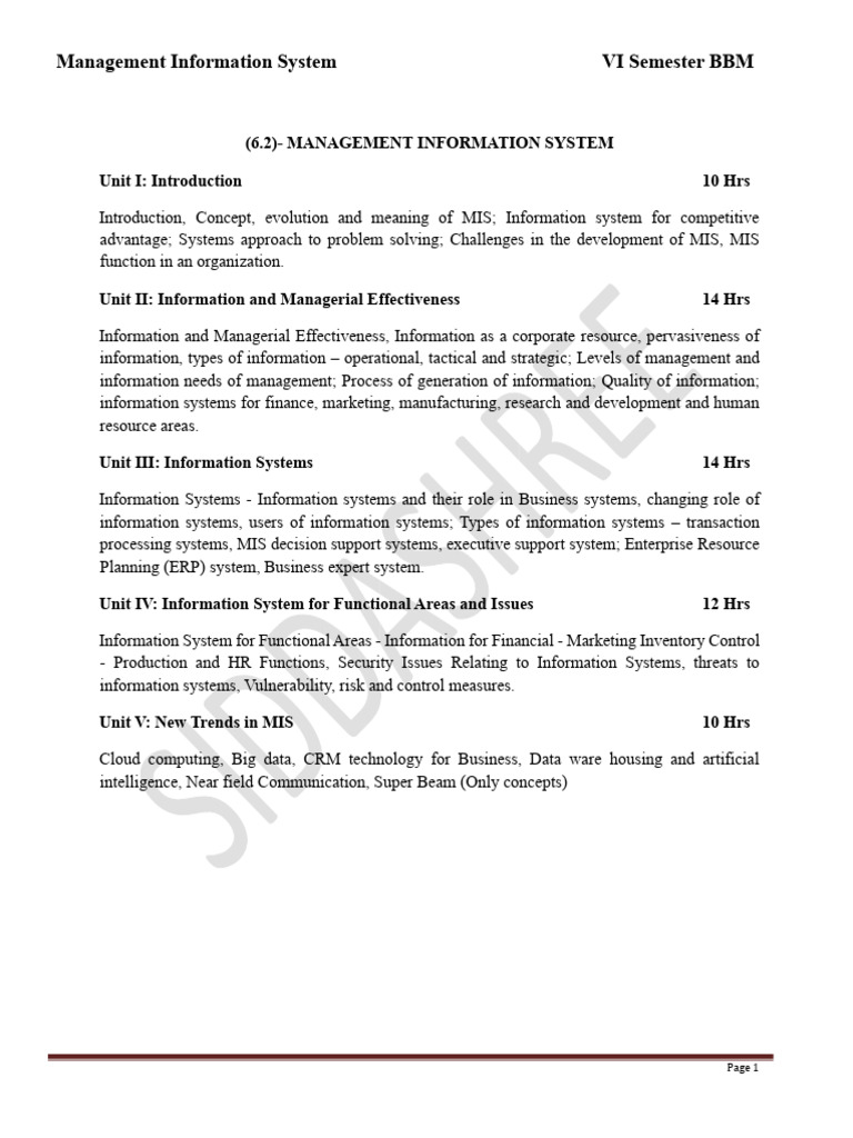 Management Information System Questions and Answers BBA | PDF ...