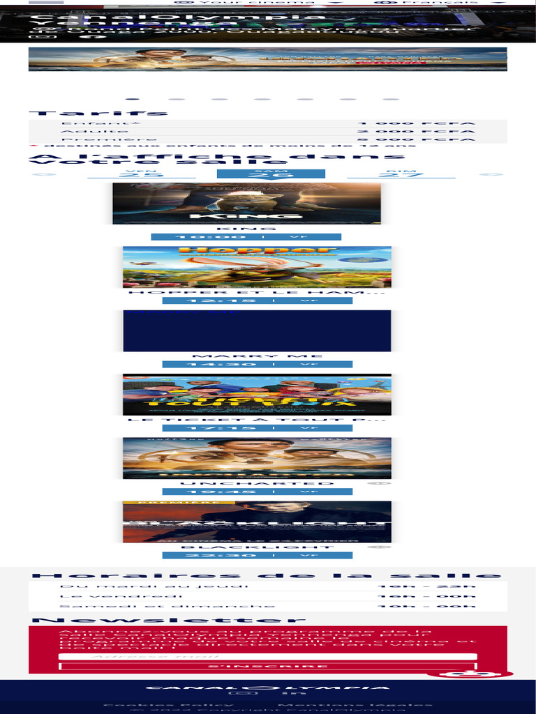 Programme hebdomadaire Canal Olympia | PDF
