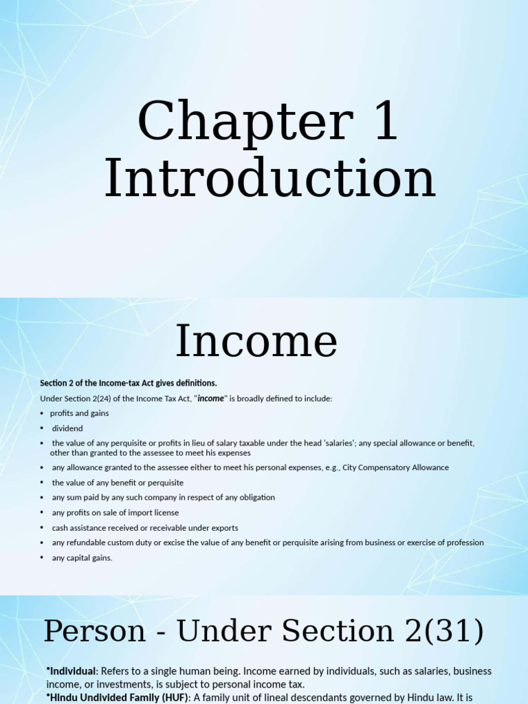 Introduction - Income Tax | PDF | Income Tax | Taxes