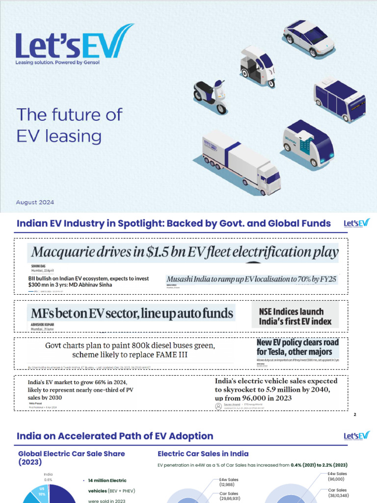 Let’sEV: Driving India's EV Leasing Growth | PDF | Electric Vehicle ...