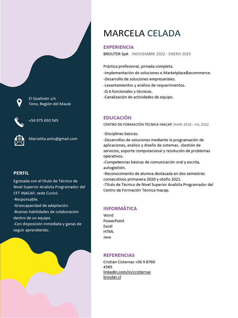 Marcela Celada - CV | PDF | Tecnologías de la información | Ingeniería de software