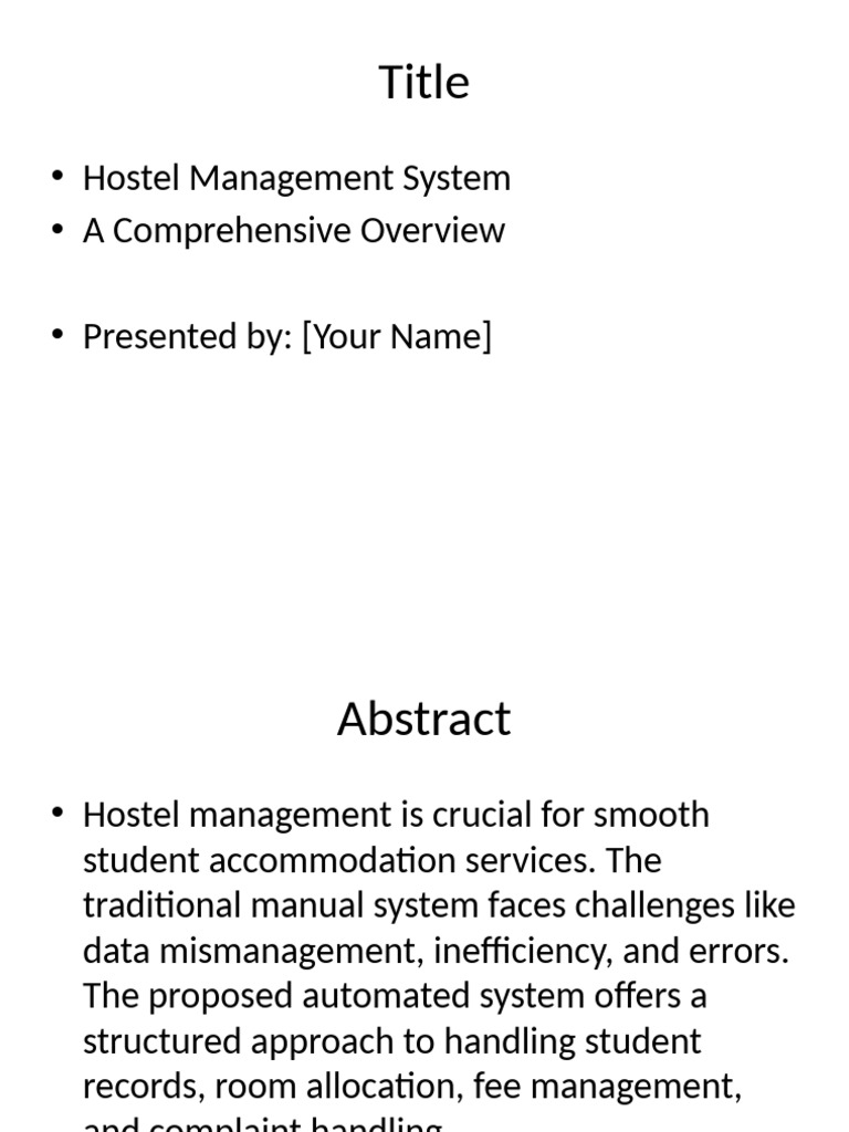 Hostel Management System Updated | PDF | Cloud Computing | Operating System