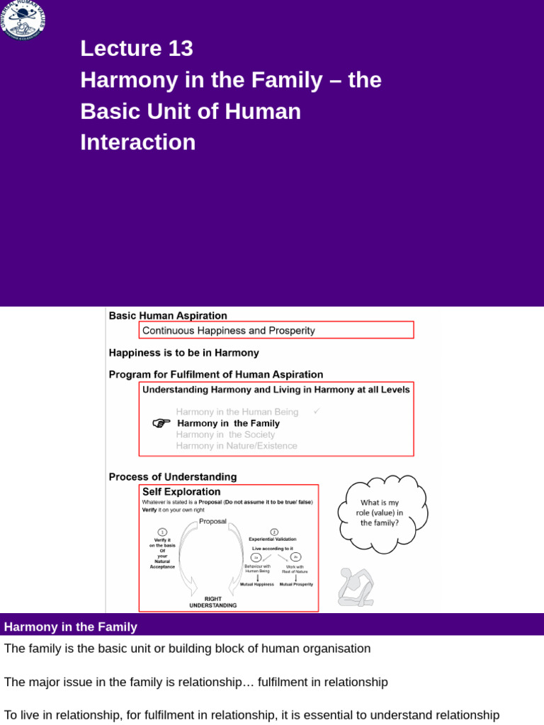 L 13 Harmony in The Family v4 | PDF | Feeling | Happiness