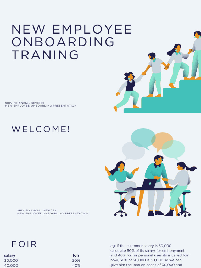 Teal Blue Textured Illustration New Employee Onboarding Presentation ...