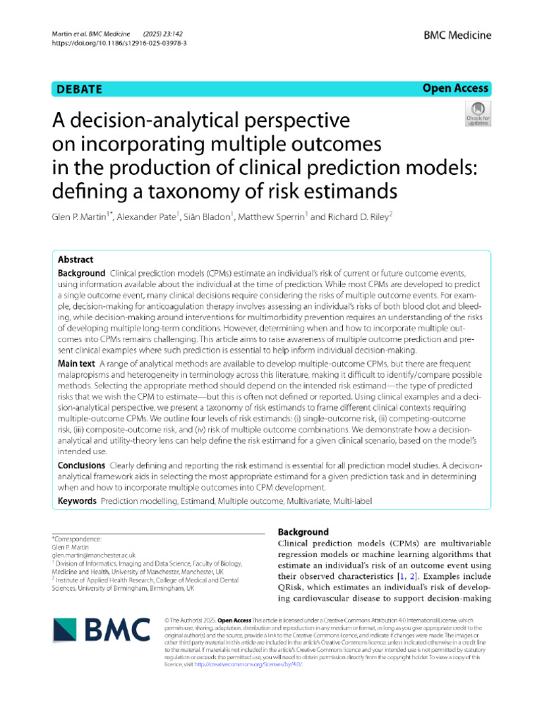 A Decision-Analytical Perspective On Incorporating Multiple Outcomes in ...